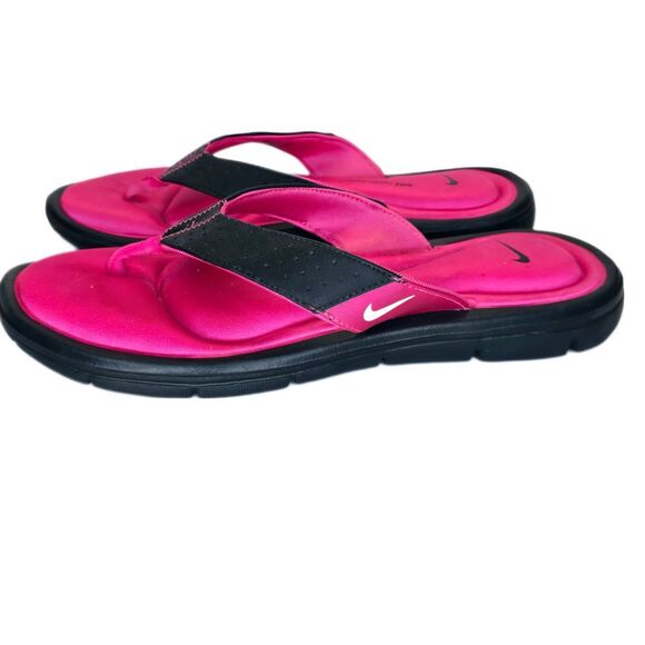 Nike | Shoes | Nike Comfort Footbed Flip Flops Sandals Hot Pink Black ...